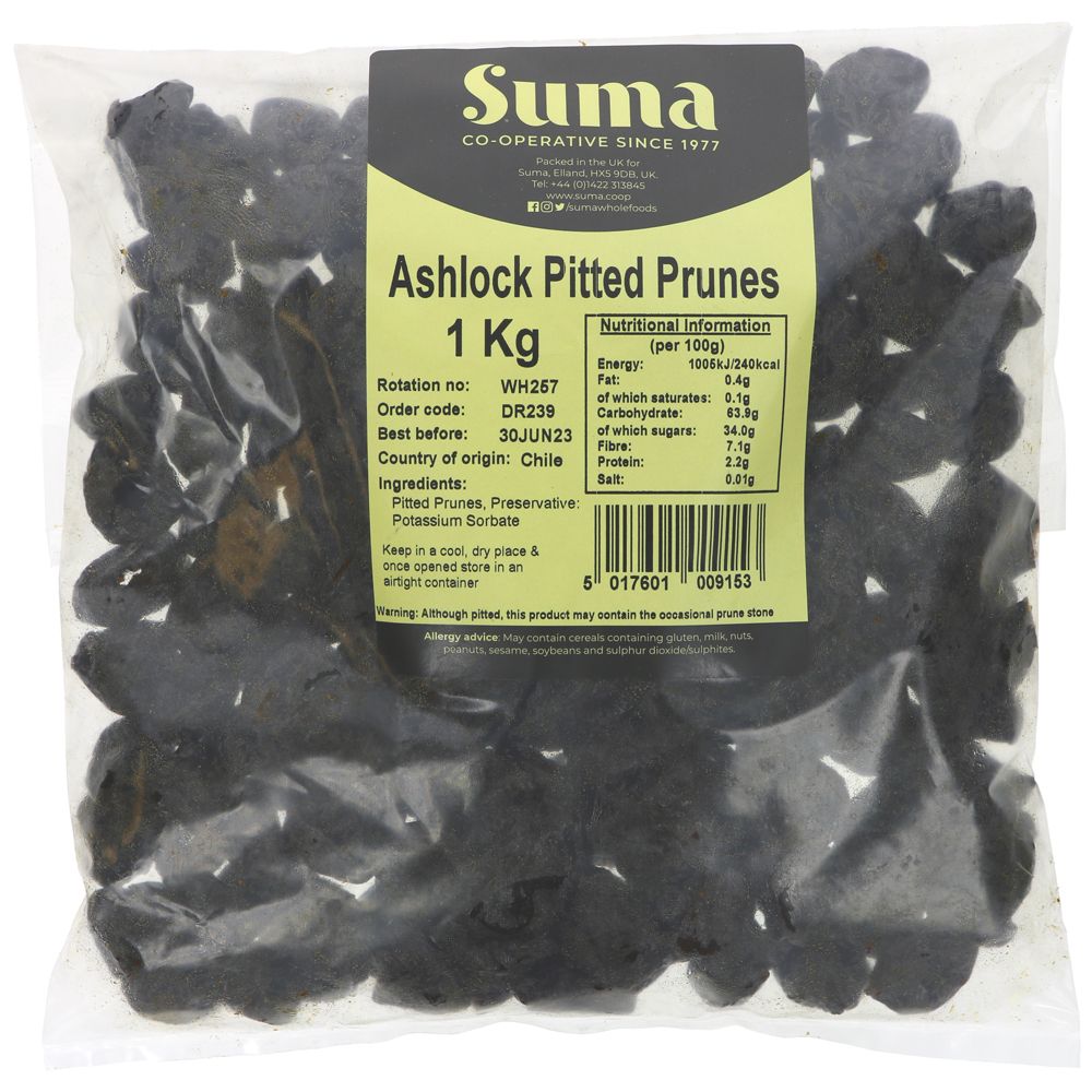 Suma Bagged Down Ashlock Pitted Prunes 1kg – SuperfoodUK
