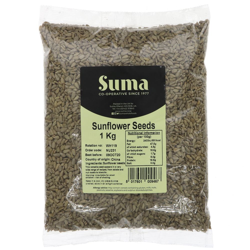 Suma Bagged Down Sunflower Seeds 1kg – SuperfoodUK