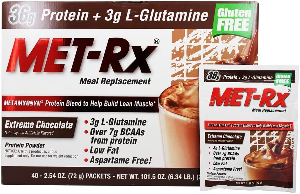 MET-Rx Original Meal Replacement, Extreme Chocolate - 40 packets ...