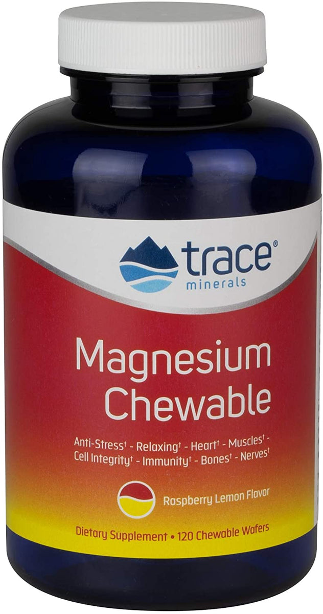 Trace Minerals Magnesium Chewable, Raspberry Lemon - 30 chewable wafer ...